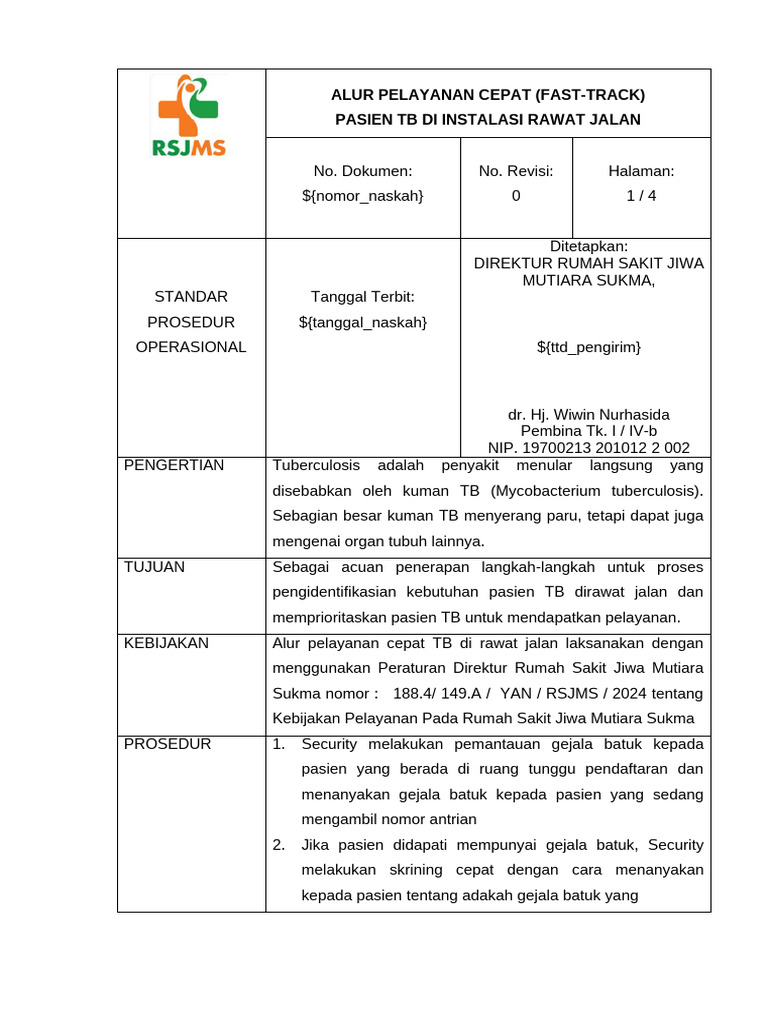 Spo Alur Pelayanan Cepat (Fast-Track) | PDF