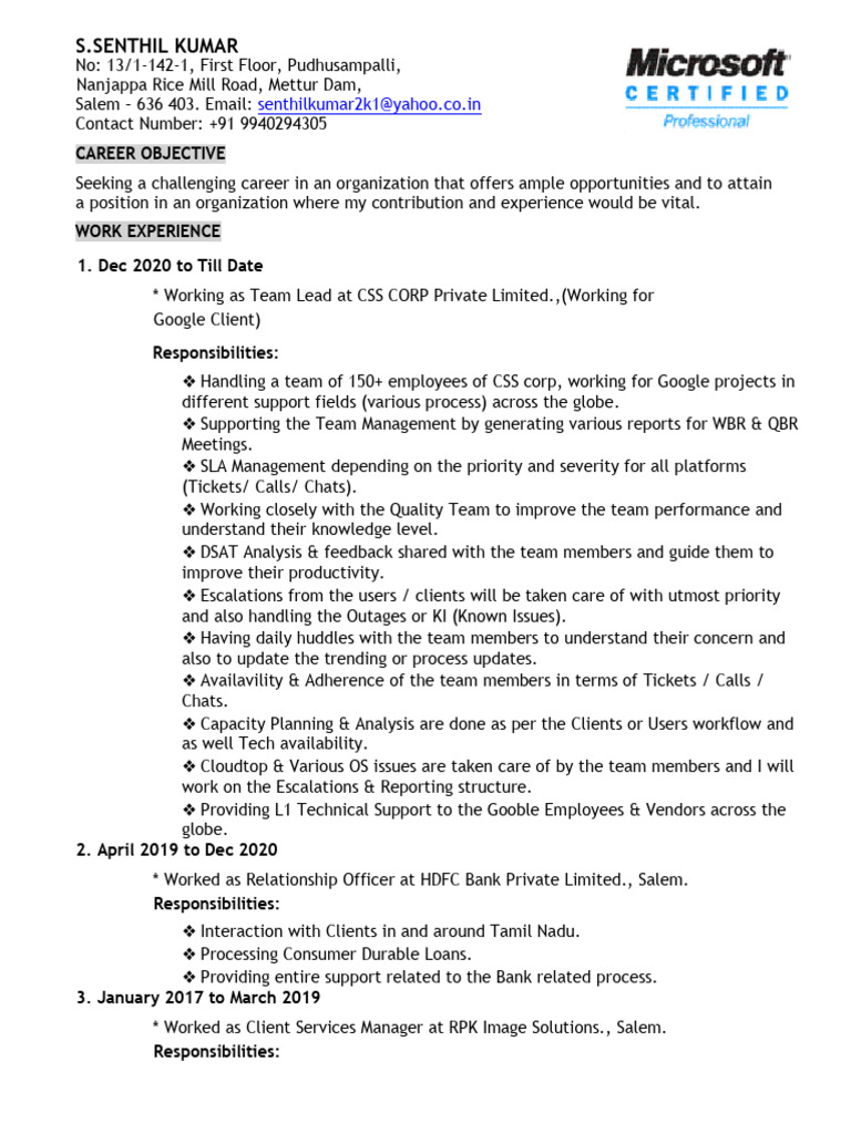 Senthil Resume - Google | PDF | Java (Programming Language) | Databases