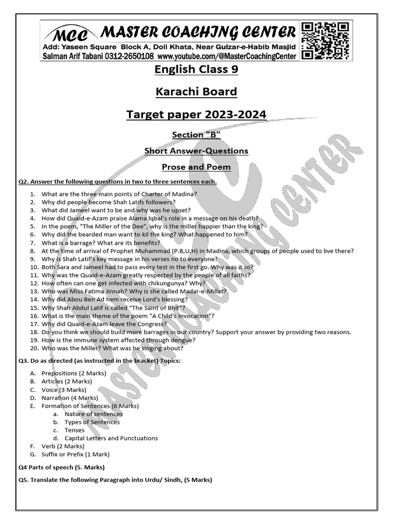 Eng 9 | PDF | Muhammad Ali Jinnah | Linguistics