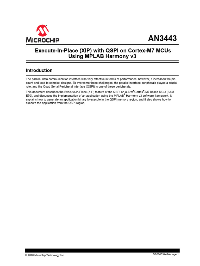 Execute-In-Place With QSPI On Cortex-M7 MCUs Using MPLAB Harmony v3 DS00003443A | PDF | Computer ...