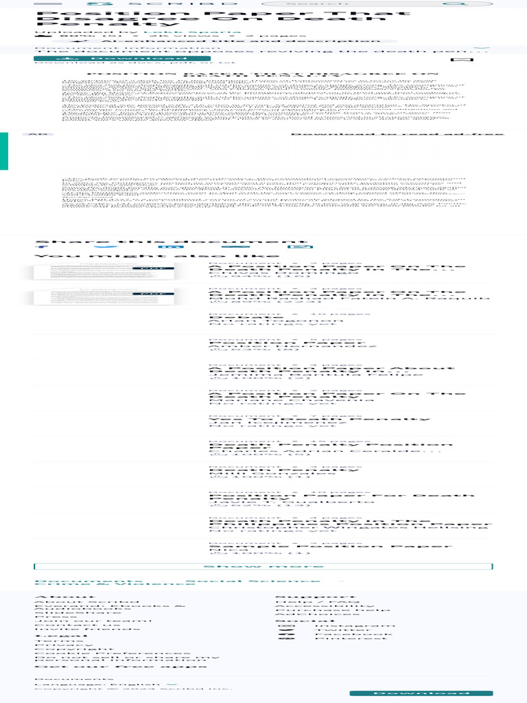 Position Paper That Disagree On Death Penalty P | PDF | Capital ...