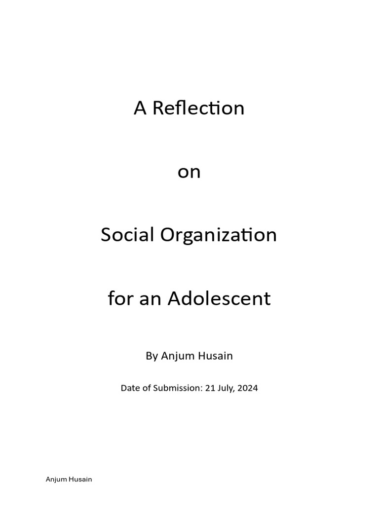 Husain - A Reflection On Social Organization For An Adolescent | PDF ...