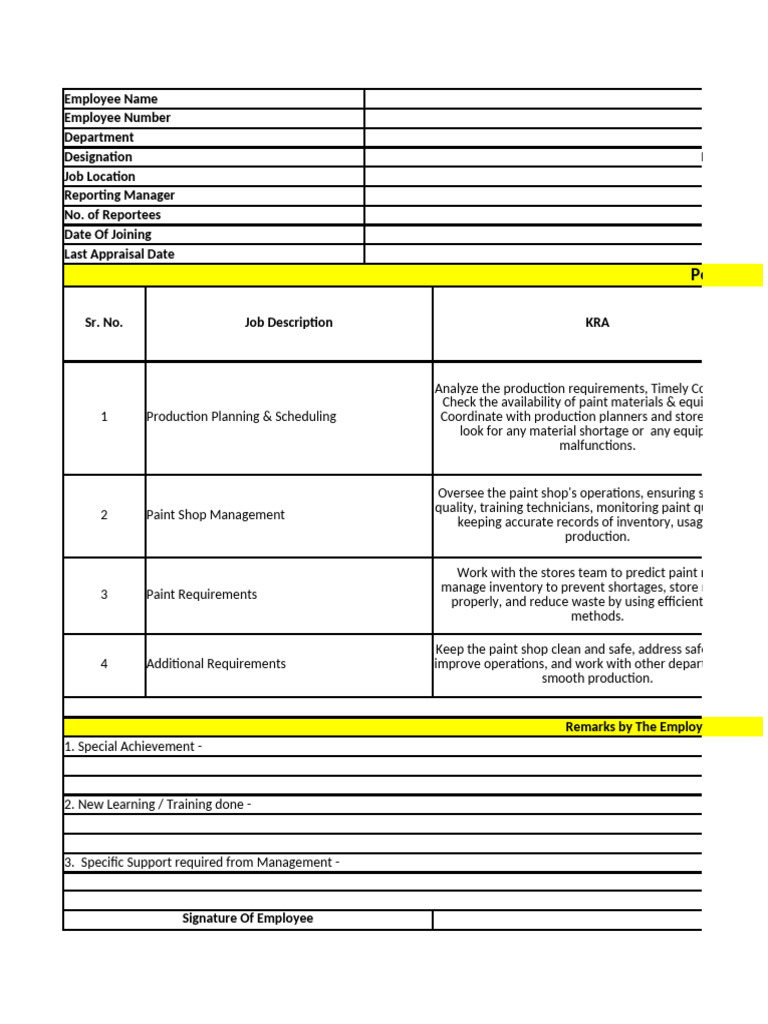 KRA&KPI | PDF | Business | Employee Relations