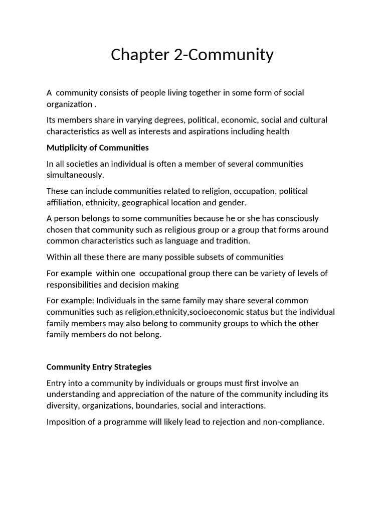 Chap2 Community | PDF | Community | Disability