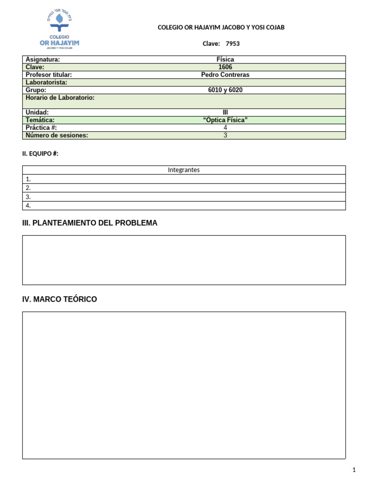 Practica 4 | PDF | Ligero | Óptica