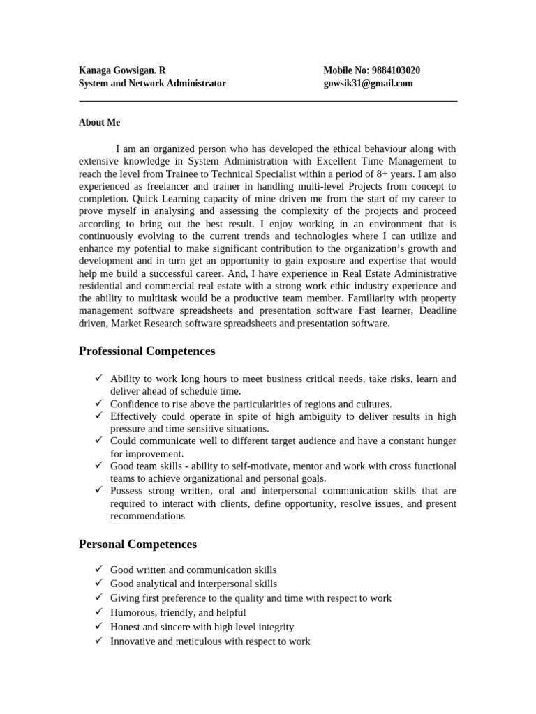 Koushik Resume - System Administrator | PDF | Computer Network | Operating System