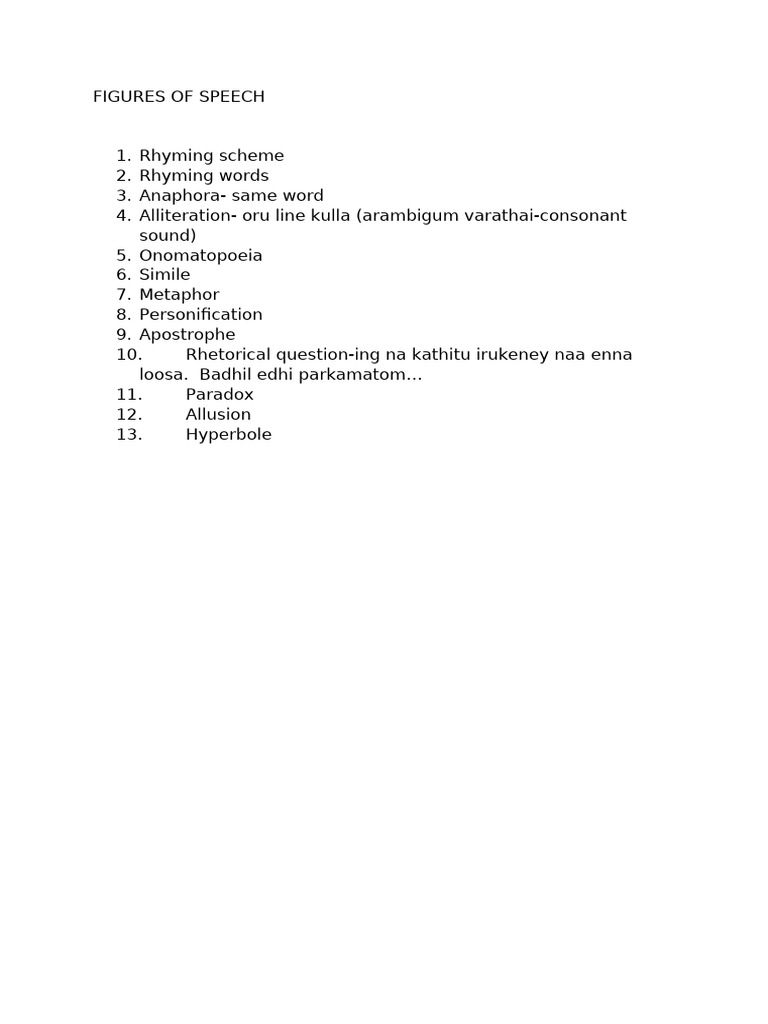 Figures of Speech | PDF
