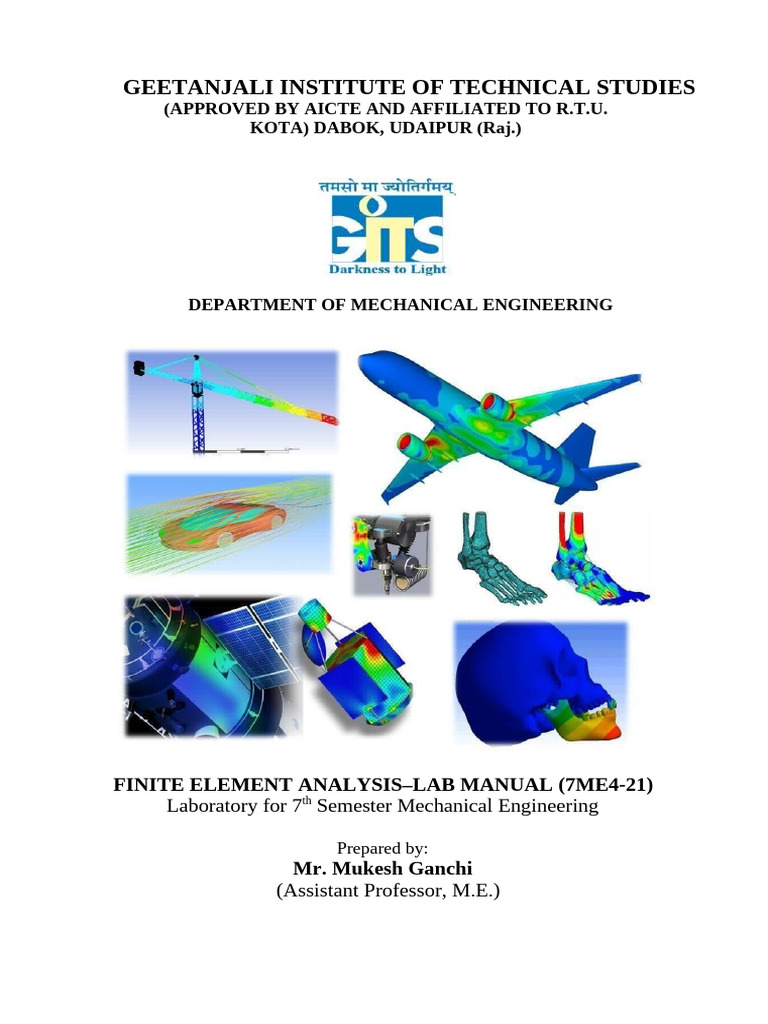 FEA-Lab Mukesh Sir | PDF | Mechanical Engineering | Finite Element Method