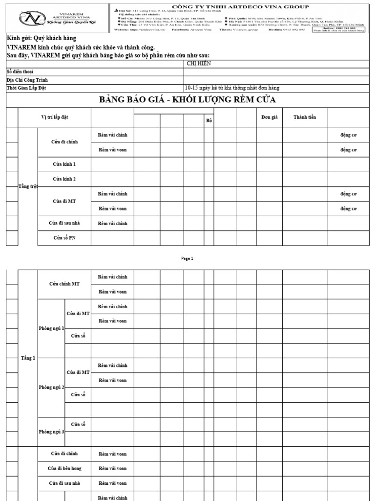 Bang Bao Gia Rem - Chi Hien | PDF