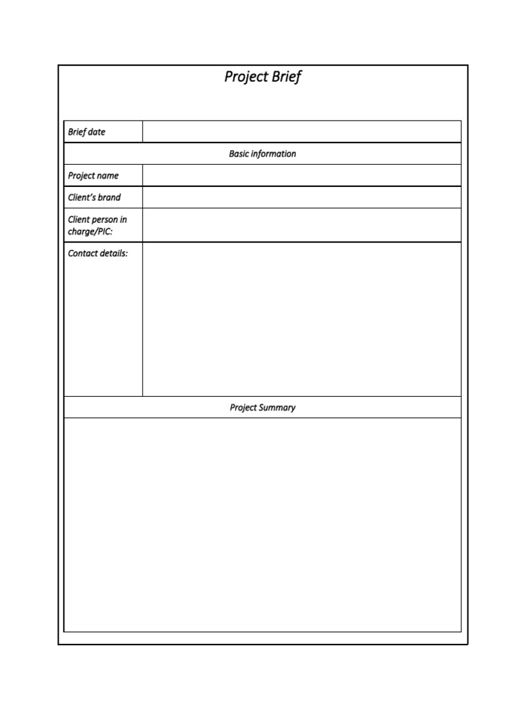 Contoh Project & Design Brief Untuk Desain Grafis | PDF