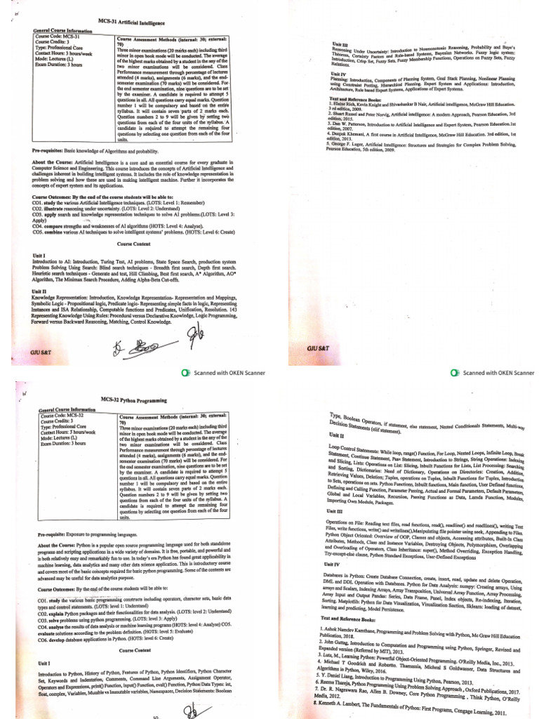 3rd Sem Syllabus | PDF