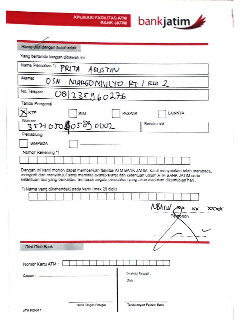 CONTOH PENGISIAN CIF | PDF