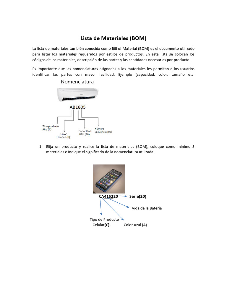 Guía para Crear una Lista de Materiales BOM | PDF