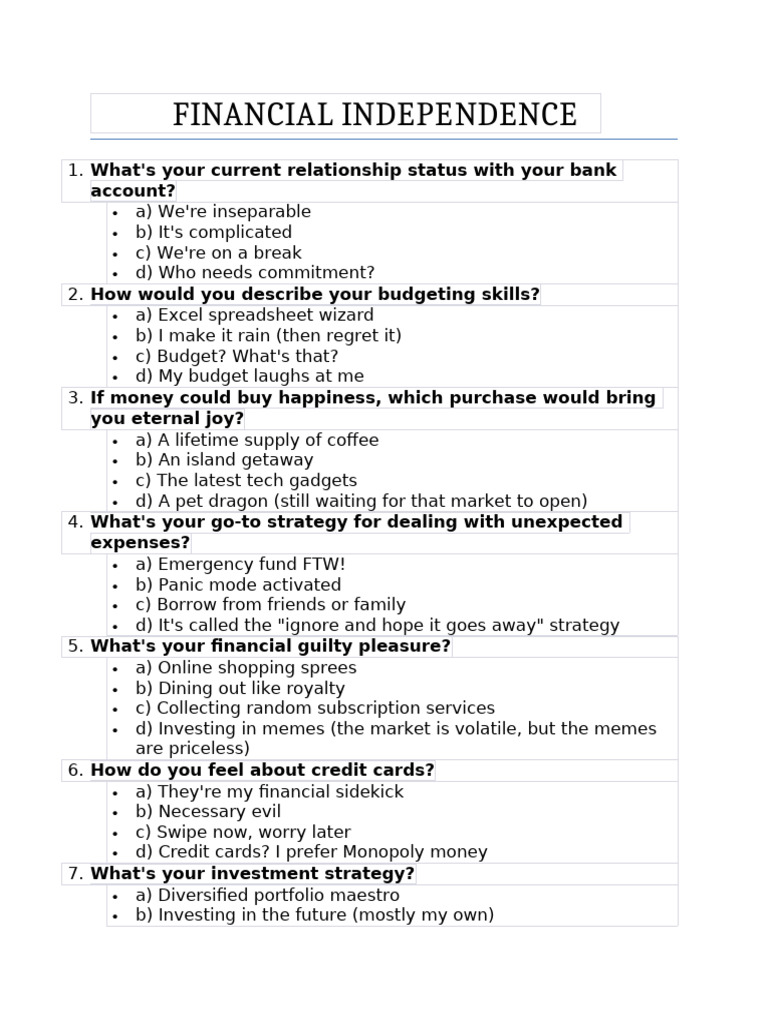 Financial Independence | PDF