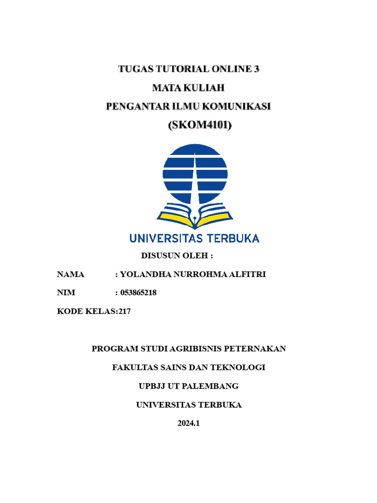 Tugas 3 Ilmu Pengantar Komunikasi Ut | PDF
