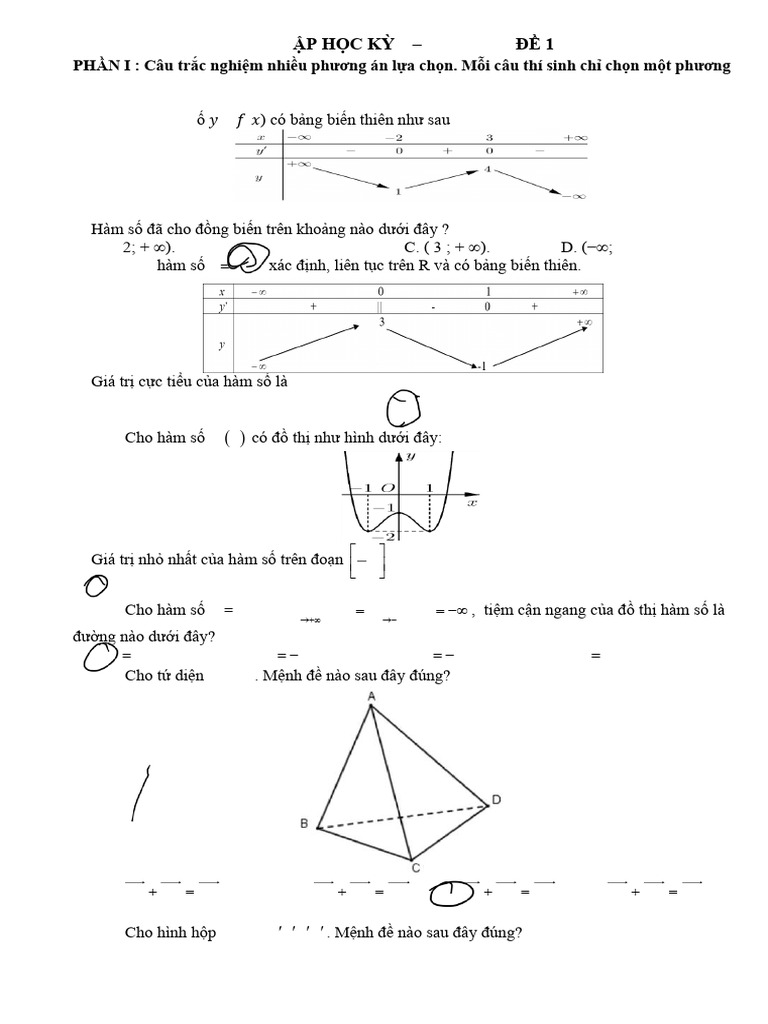 1.ôn Tập HK1-Đề 1 | PDF