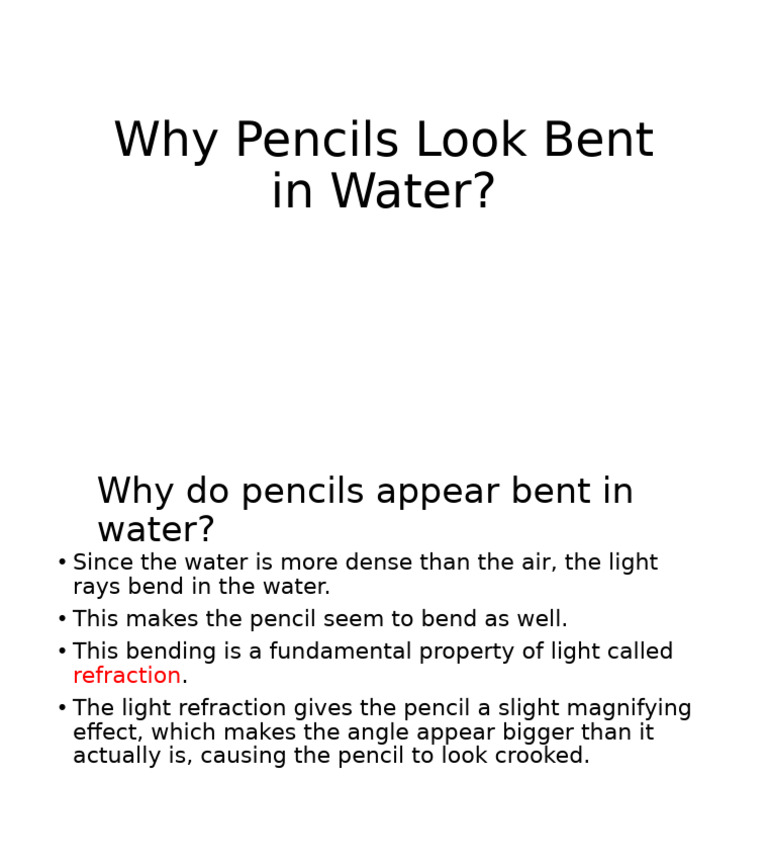 Why Pencils Look Bent in Water? | PDF