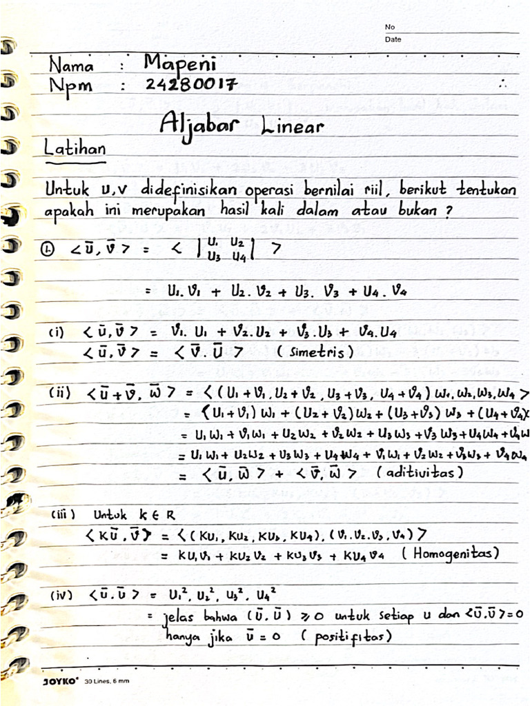 Linear Aljabar MAPENI | PDF
