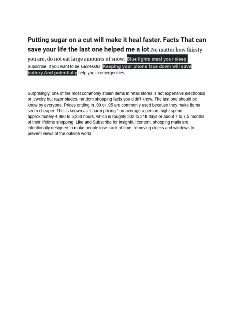 Facts That Can Save Your Lfe | PDF