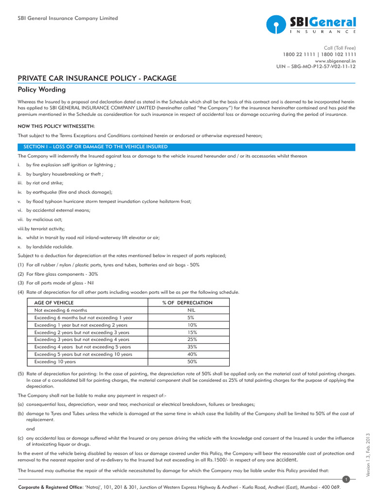 Motorprivate Car Policy Wording | PDF | Indemnity | Insurance