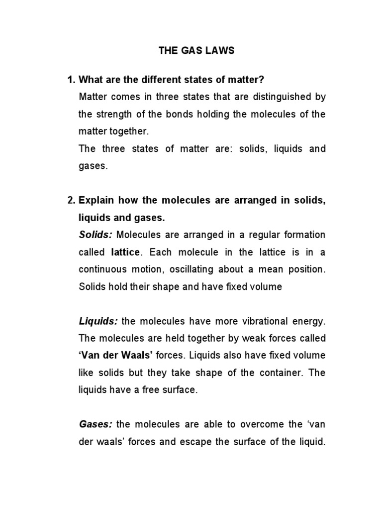 Understanding Gas Laws and Properties | PDF | Gases | Mole (Unit)