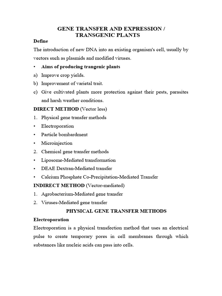 Gene Transfer and Expression | PDF | Translation (Biology) | Messenger Rna