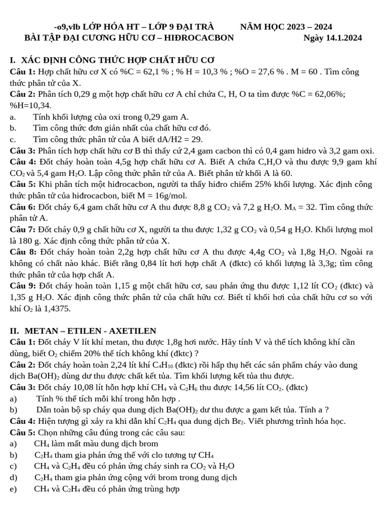 Dai Cuong Huu Co - Hidrocacbon | PDF