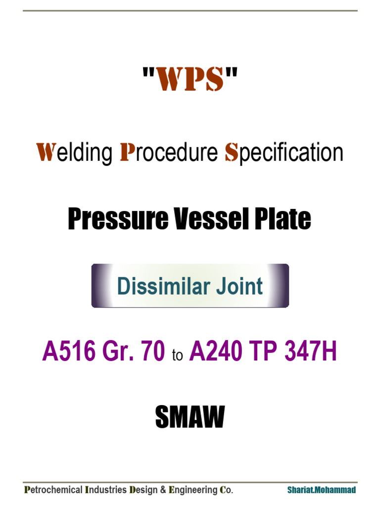 Welding Procedure for Pressure Vessels | PDF | Welding | Construction