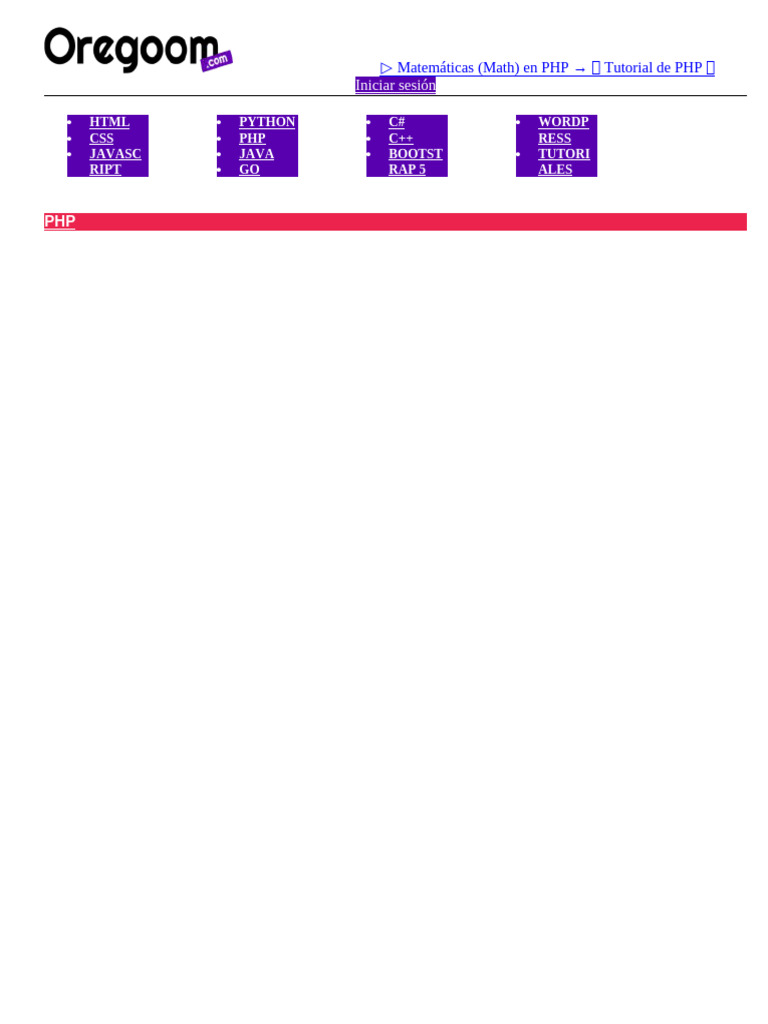 PHP - OPERADORES - Matemáticas (Math) → 【 Tuto - PHP 】 | PDF | Php ... PHP - OPERADORES - Matemáticas (Math) → 【 Tuto - PHP 】 | PDF | Php ...