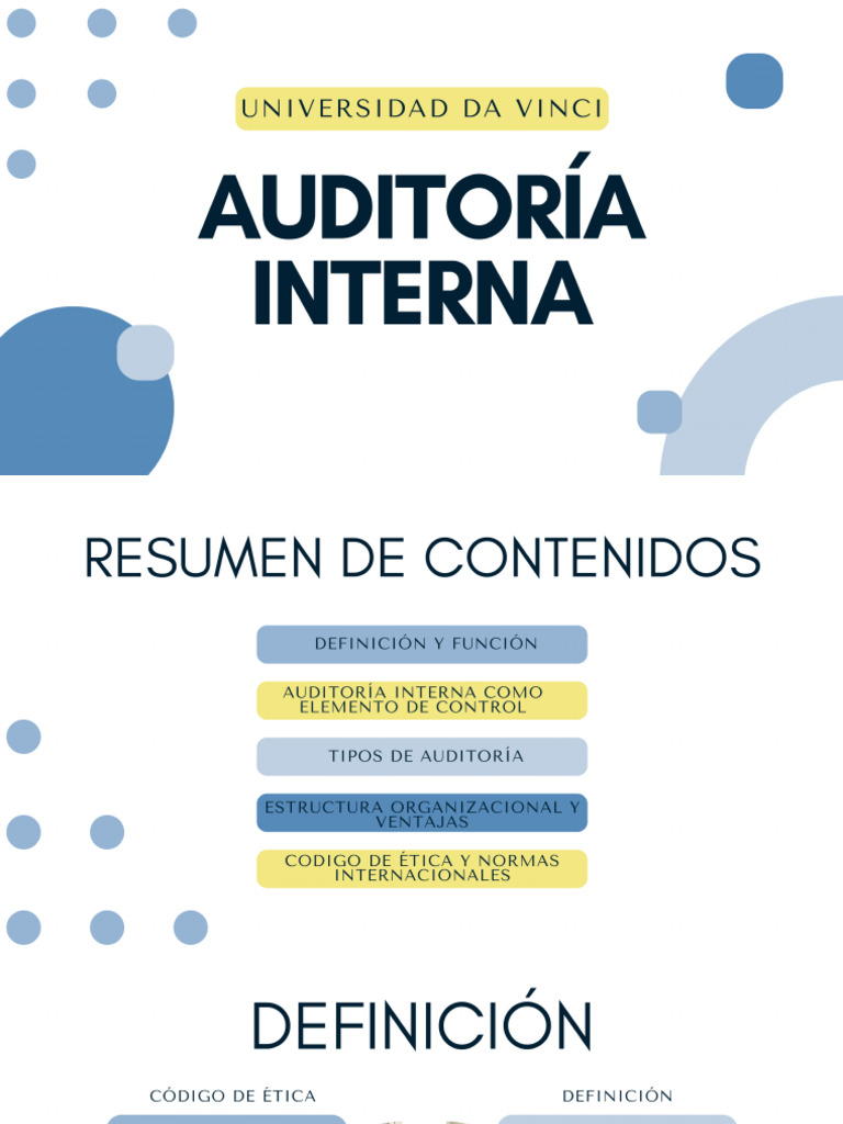 01 Auditoría Interna Generalidades | PDF