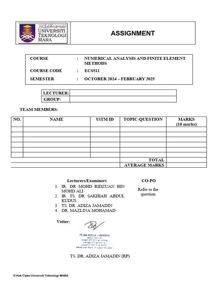 Assignment Ecs511 Oct24 Feb25 1 | PDF | Numerical Analysis | Equations