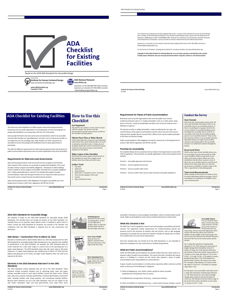 Ada Checklist Collated Portrait | PDF | Americans With Disabilities Act ...