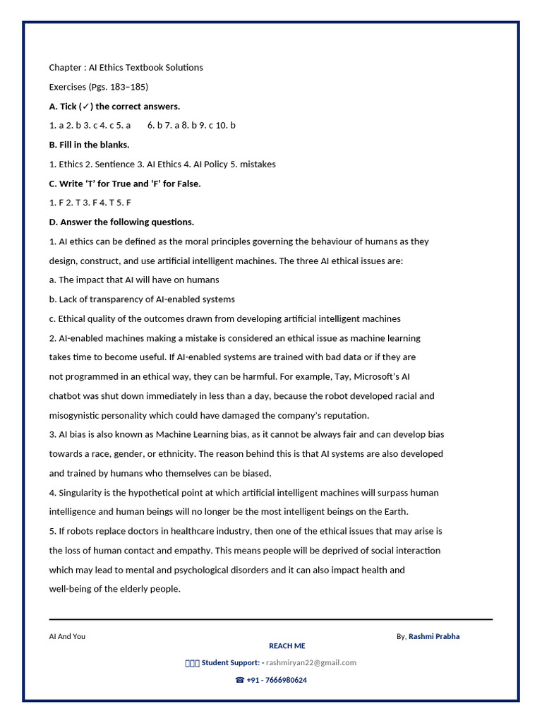 AI Ethics Textbook Solutions Guide | PDF