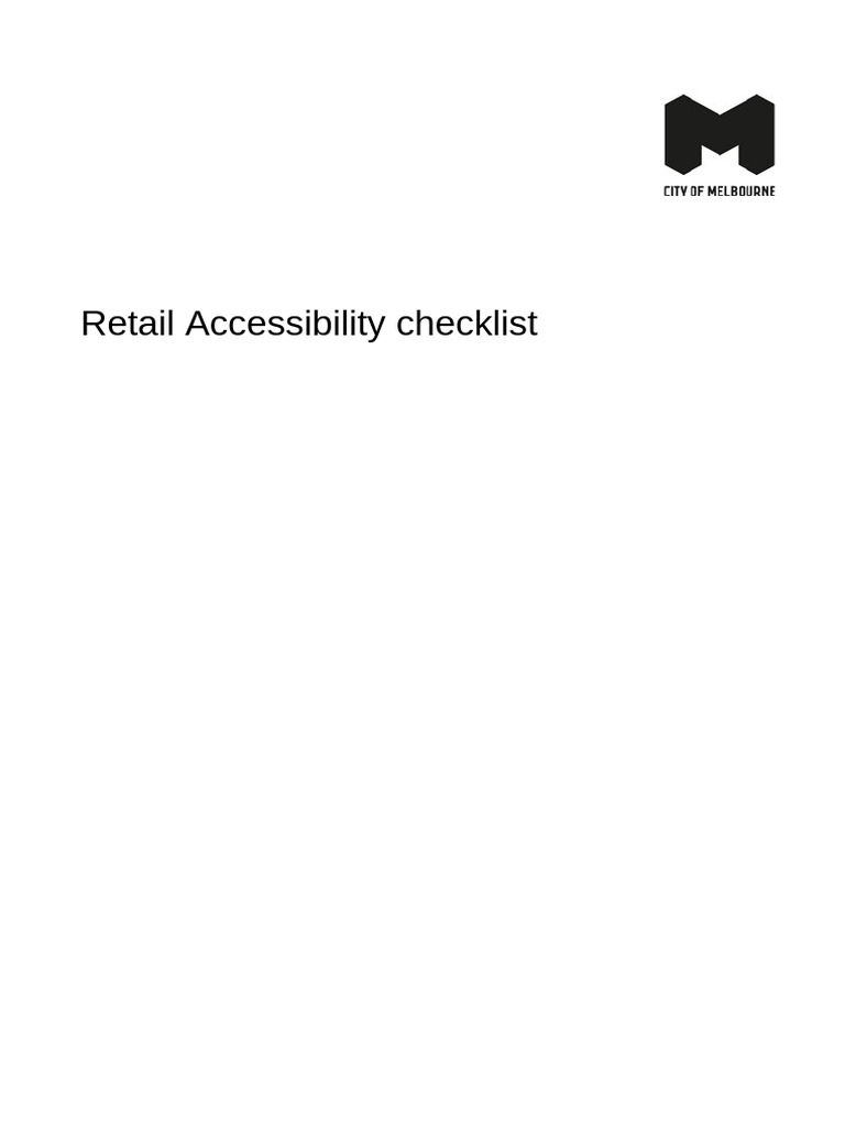 Retail Accessibility Checklist Guide | PDF | Accessibility | Door