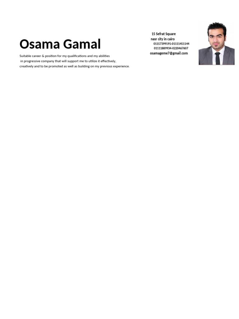 Osama Gamal: 15 Sefrat Square Nasr City in Cairo | PDF | Egypt