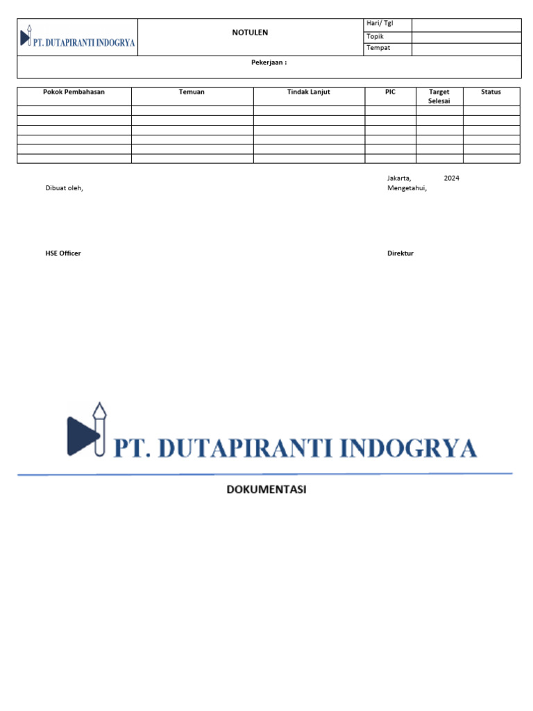 Format Rapat | PDF