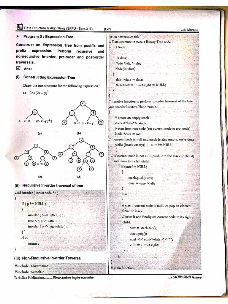 Lab - 4 Expression Tree | PDF