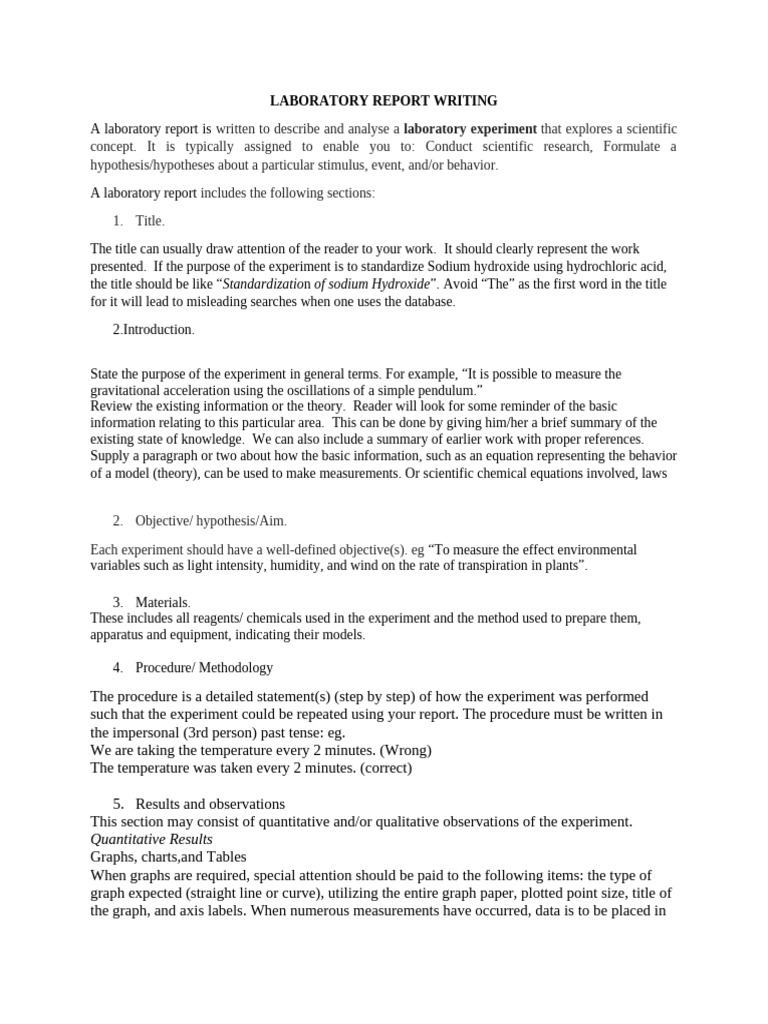 Laboratory Report Writing | PDF | Experiment | Qualitative Research