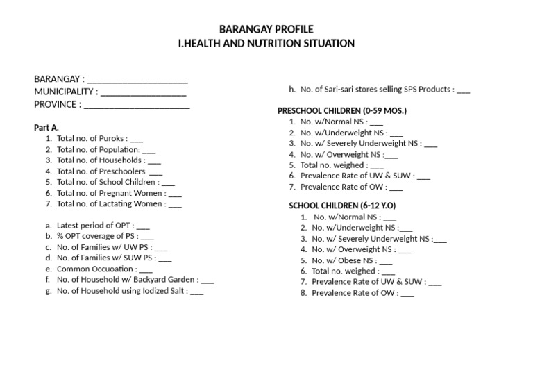 Barangay Profile 1 | PDF