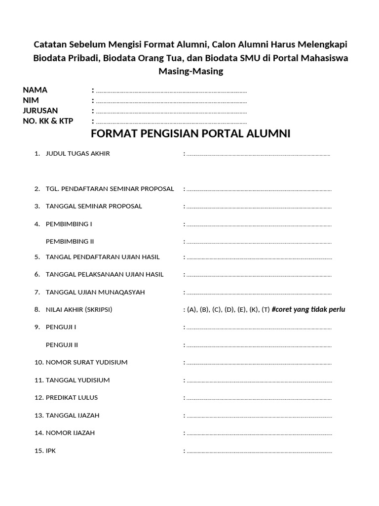 Format Alumni | PDF