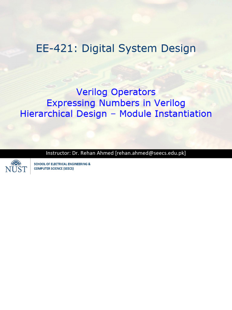 L05 - Verilog - Operators Instantiation Parametrization | PDF | Parameter (Computer Programming ...