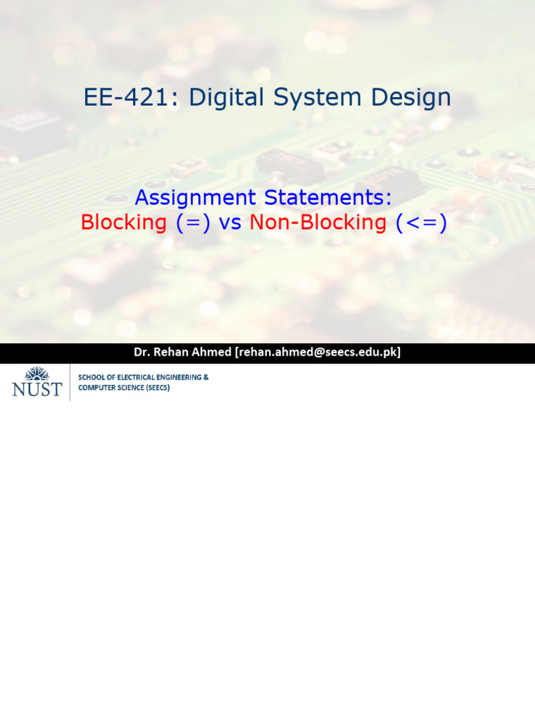 L08-09 Verilog - Assignment Statements | PDF | Computer Programming | Electronic Design Automation