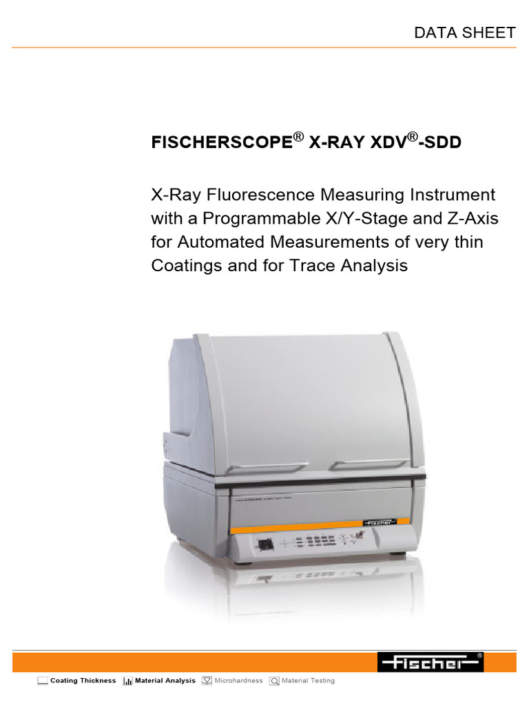 Helmut Fischer Fischerscope XRF X Ray XDV SDD TDS | PDF | X Ray | Optics