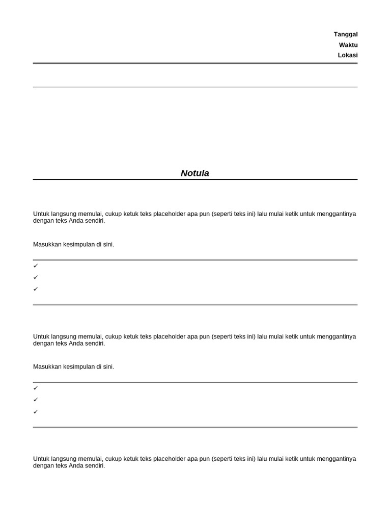 Notula Rapat Informal | PDF