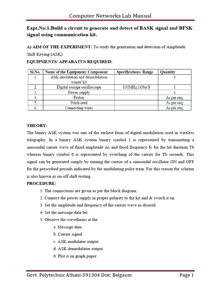 CN Lab Manual-SKill Test 1 | PDF | Transmission Control Protocol ...