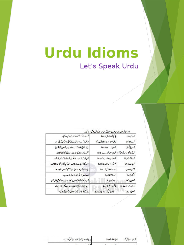 Essential Urdu Idioms Explained | PDF