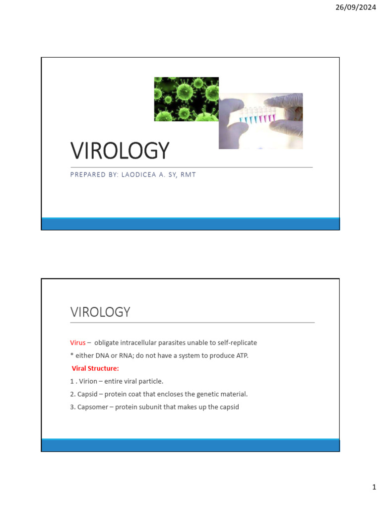 Virology Notes | PDF | Virus | Health Sciences
