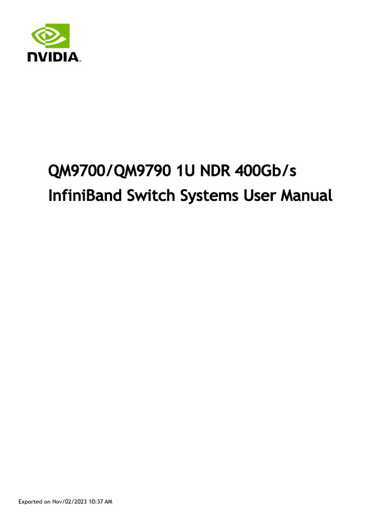 qm9700 qm9790 1u NDR 400gb S Infiniband Switch Systems User Manual ...