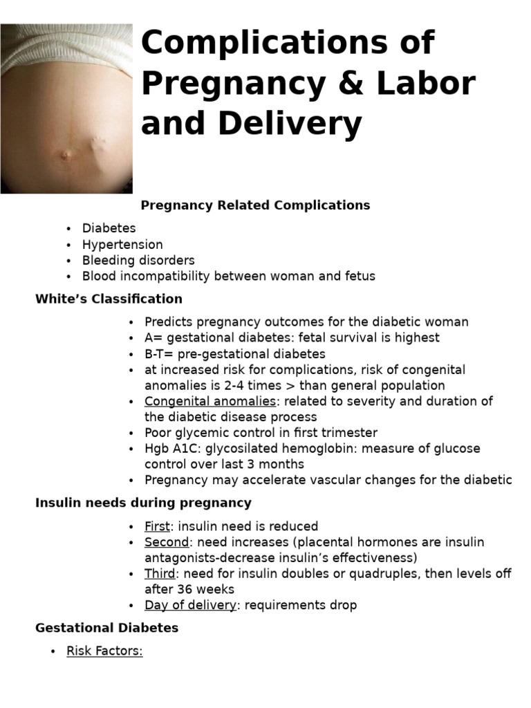 Pregnancy Complications Guide | PDF | Miscarriage | Diabetes