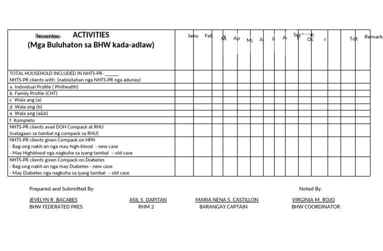 BHW Accomplishment | PDF